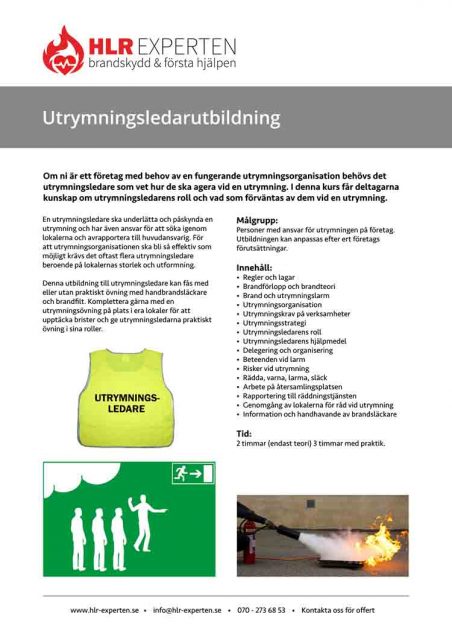 Faktablad med kursbeskrivningar för våra utbildningar